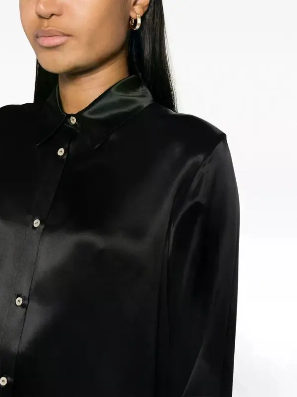 FORTE_FORTE Satin-finish Long-sleeve Shirt