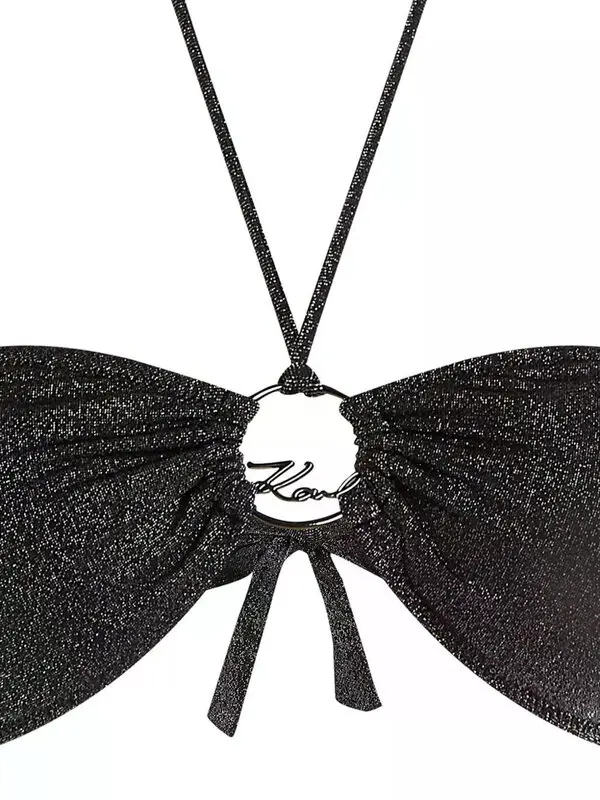 Karl Lagerfeld Halter Bikini Top - Black