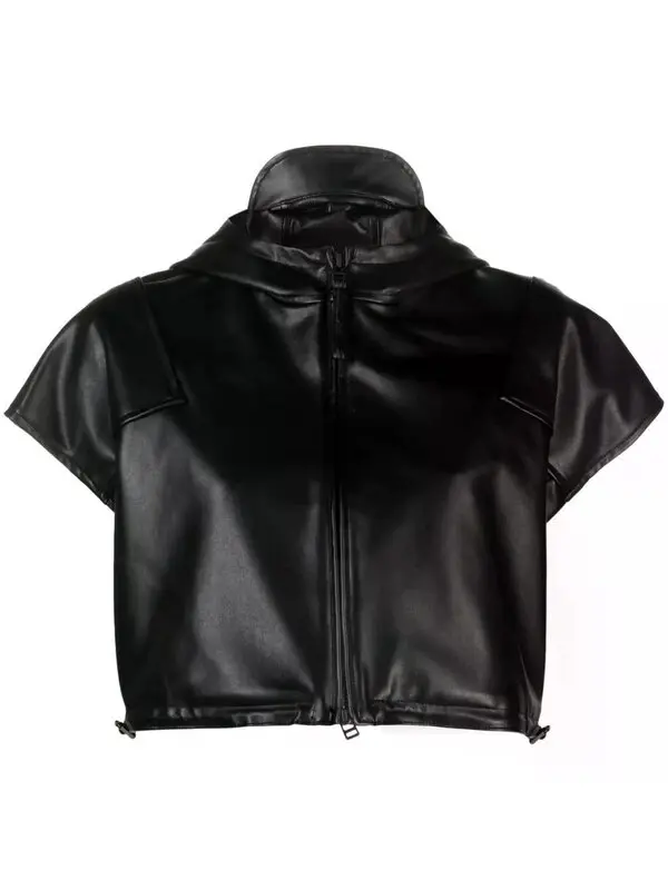 Issey Miyake Straight Seams Hooded Cropped Jacket