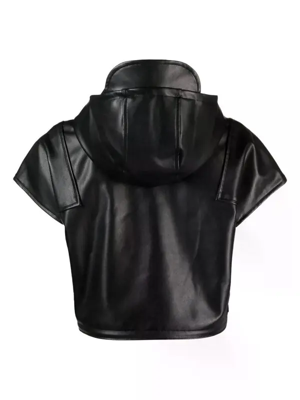 Issey Miyake Straight Seams Hooded Cropped Jacket