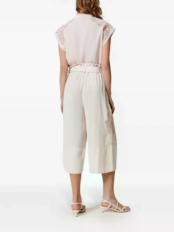 TWINSET Cropped Twill Trousers