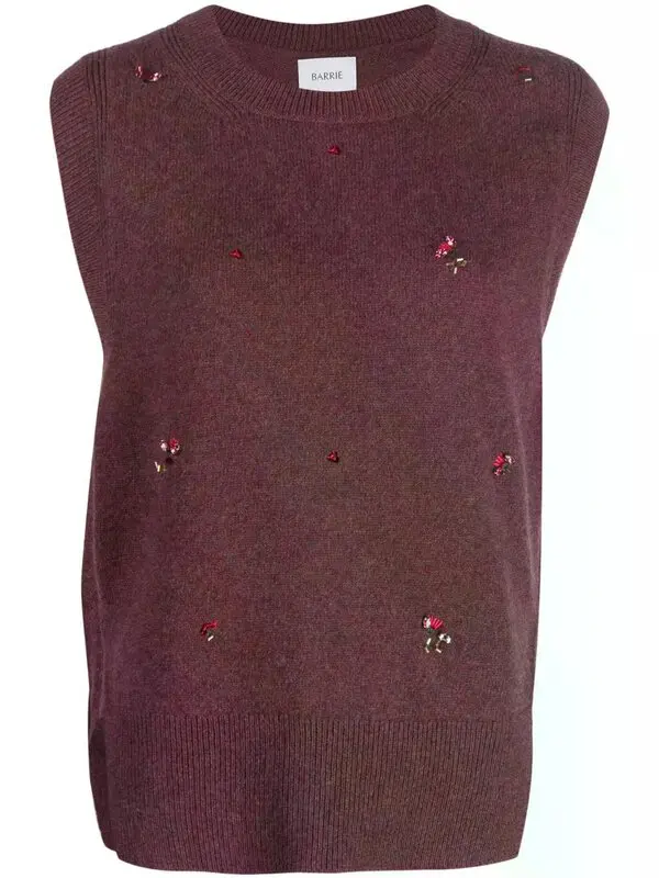 BARRIE Floral-embroidered Cashmere Jumper
