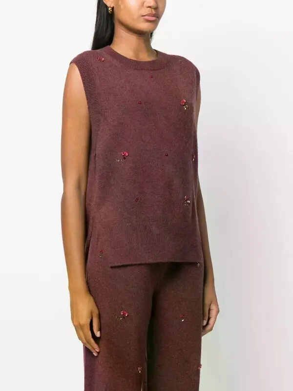 BARRIE Floral-embroidered Cashmere Jumper