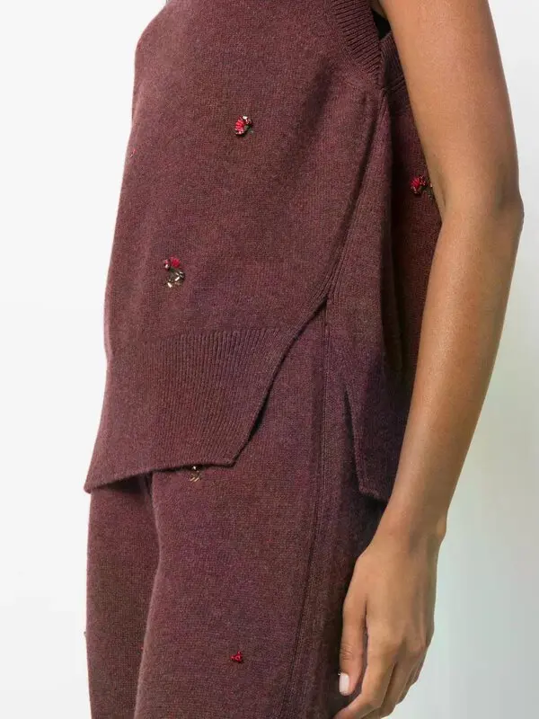 BARRIE Floral-embroidered Cashmere Jumper