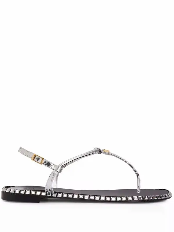 GIUSEPPE ZANOTTI Bellatriks Leather Sandals - Silver