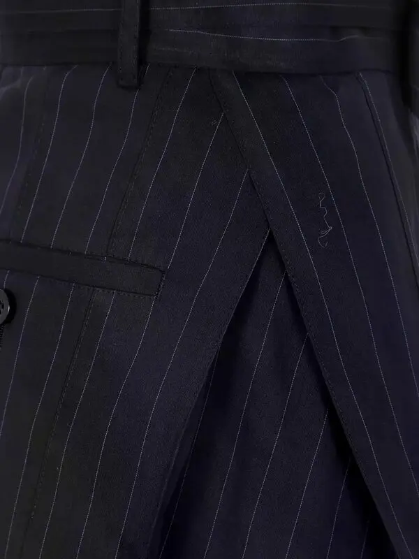 Sacai Pinstriped Midi Skirt