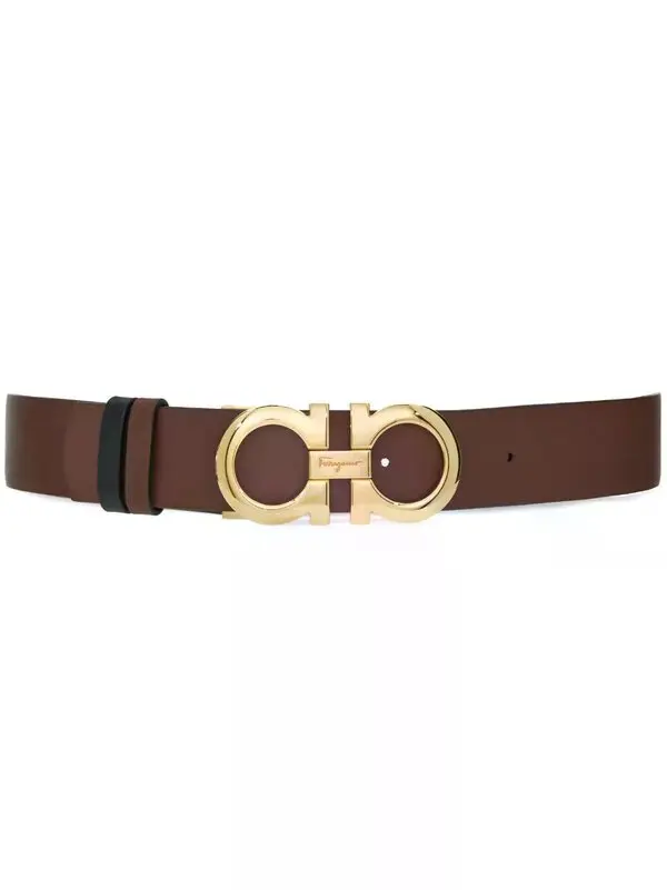 FERRAGAMO Reversible Gancini Belt - Brown