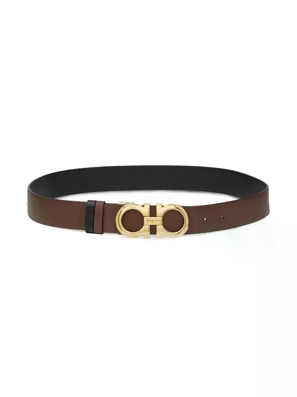 FERRAGAMO Reversible Gancini Belt - Brown