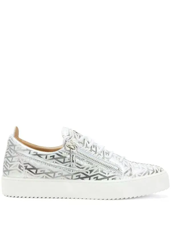 GIUSEPPE ZANOTTI Gail Monogram Sneakers - Silver