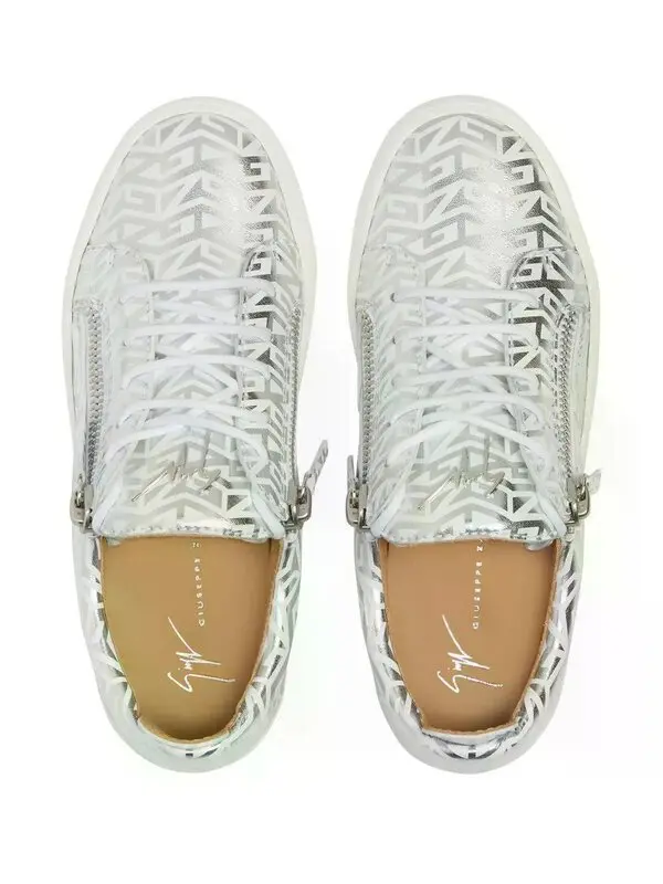 GIUSEPPE ZANOTTI Gail Monogram Sneakers - Silver
