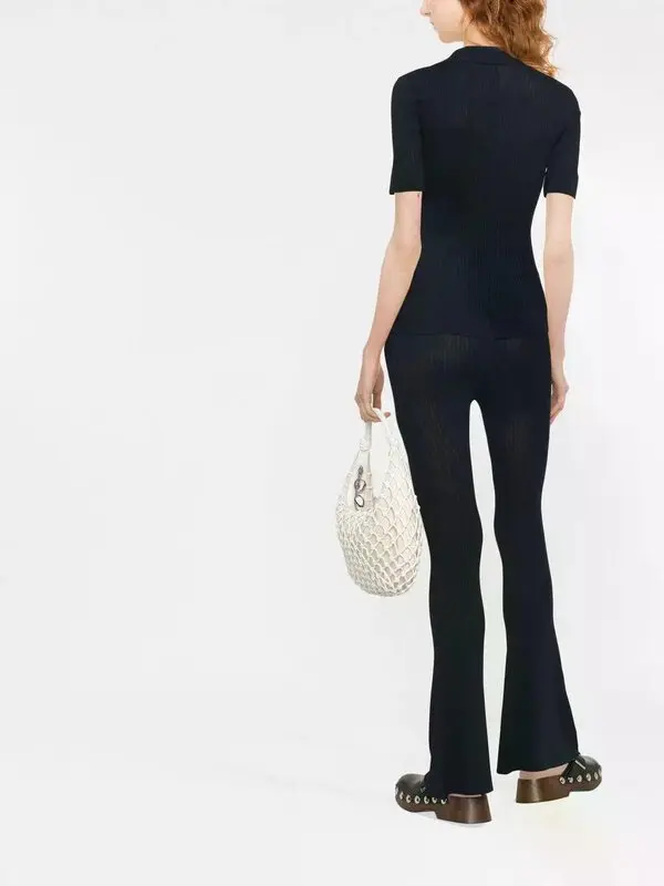 Stella McCartney Ribbed-knit Polo Top