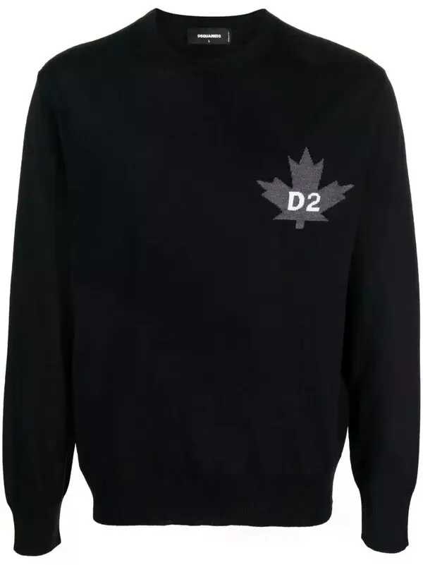 Dsquared2 Maple Leaf-motif Virgin Wool Sweater