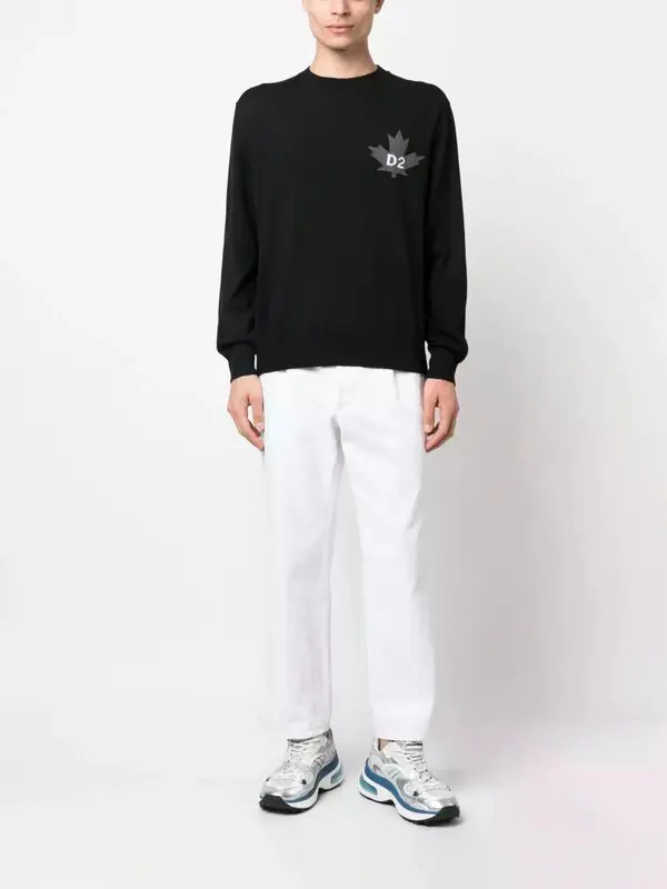 Dsquared2 Maple Leaf-motif Virgin Wool Sweater