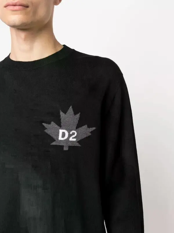 Dsquared2 Maple Leaf-motif Virgin Wool Sweater