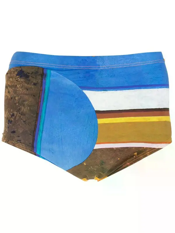 AMIR SLAMA Eco Striped Swimming Trunks - Blue