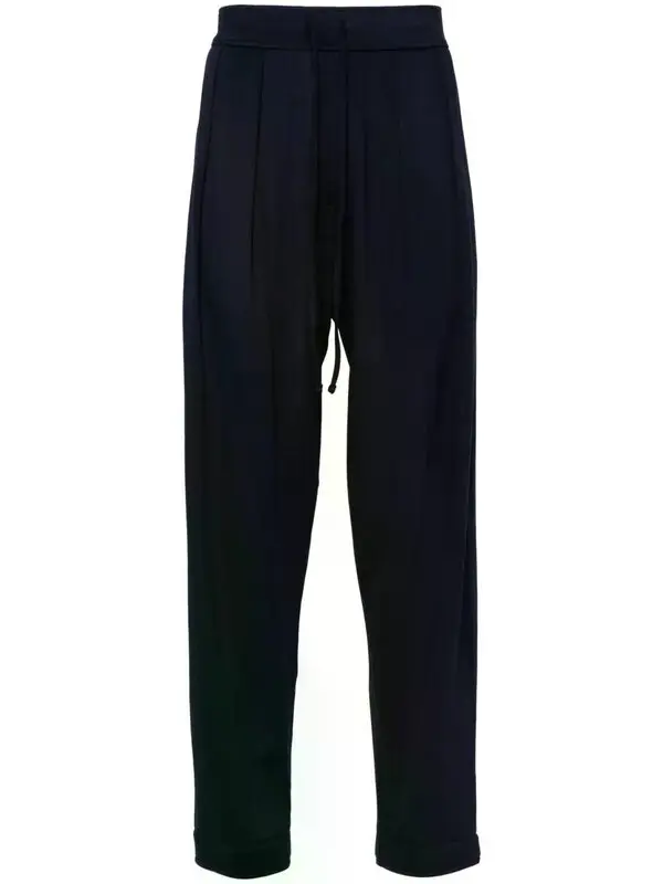 4SDESIGNS Logo-embroidered Inverted-pleat Track Pants