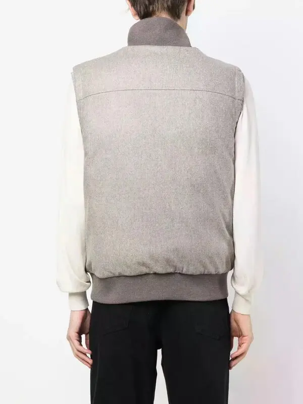 Kiton Feather-down Suede Padded Gilet