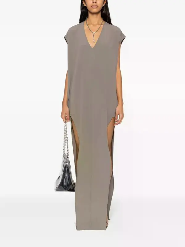 Rick Owens V-neck Crepe Maxi Dress