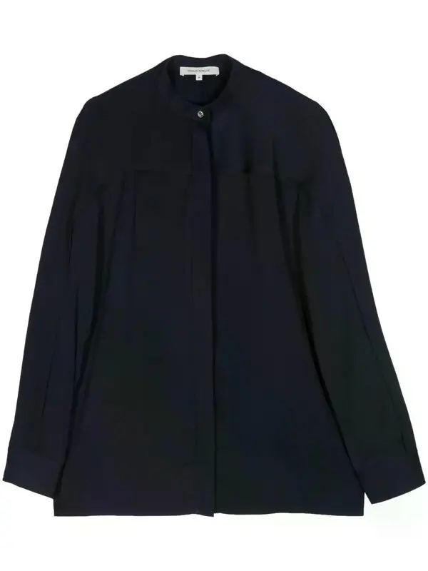 Maison Kitsuné Pleated Detail Collarless Shirt