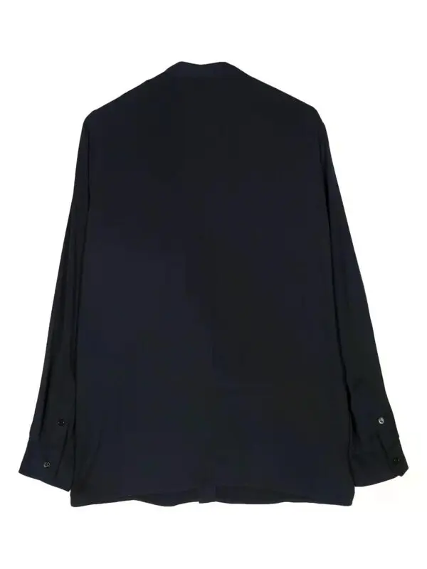 Maison Kitsuné Pleated Detail Collarless Shirt