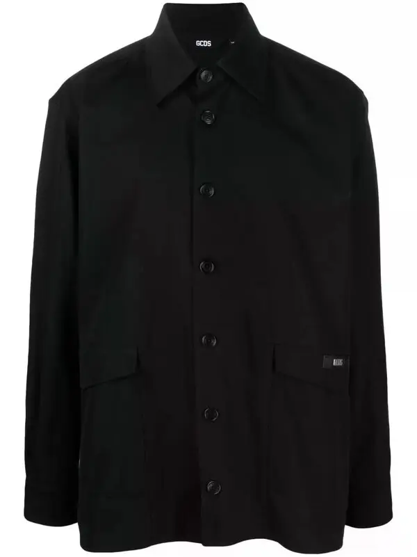 Gcds Logo-patch Cotton Shirt Jacket
