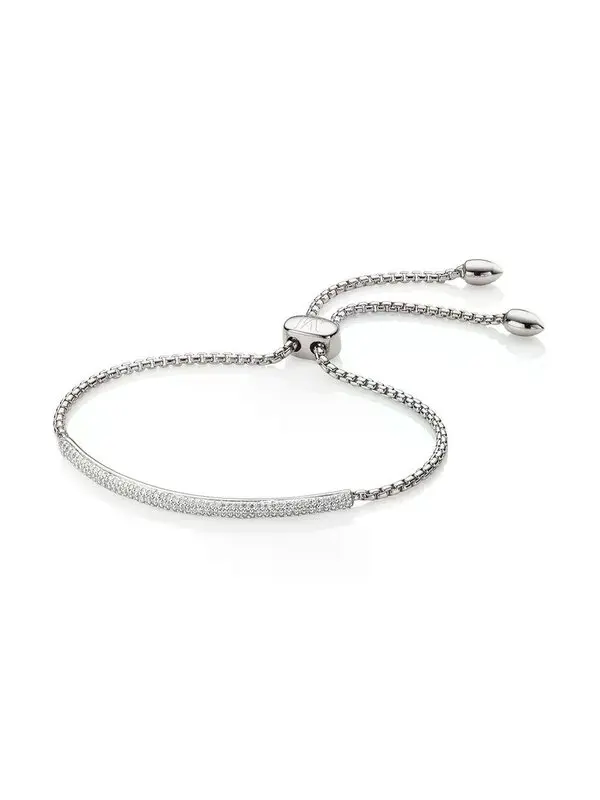 Monica Vinader Fiji Diamond Mini Bar Bracelet - Silver