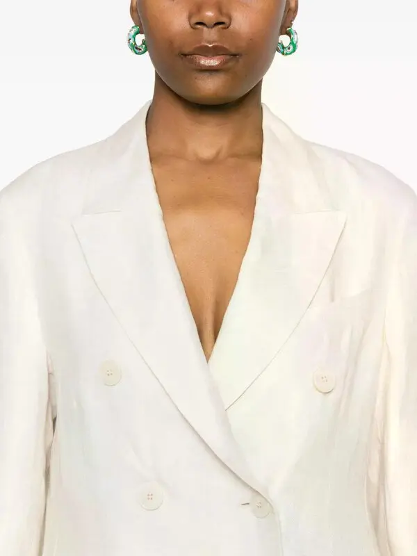 Incotex Linen Double-breasted Blazer