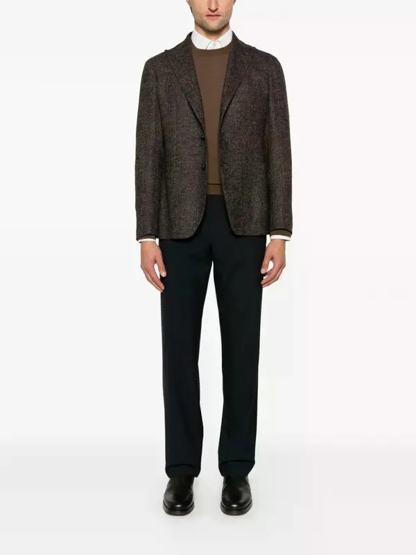 Tagliatore Herringbone-pattern Blazer - Brown