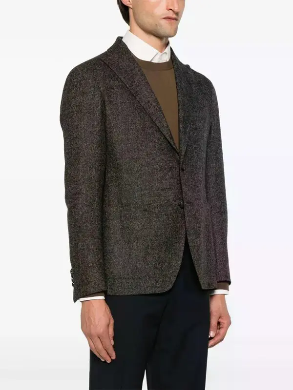 Tagliatore Herringbone-pattern Blazer - Brown