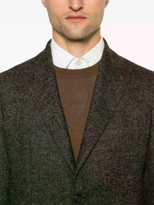 Tagliatore Herringbone-pattern Blazer - Brown