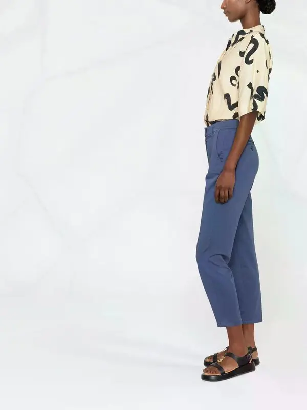 Jacob Cohen Logo-patch Slim-fit Cropped Trousers