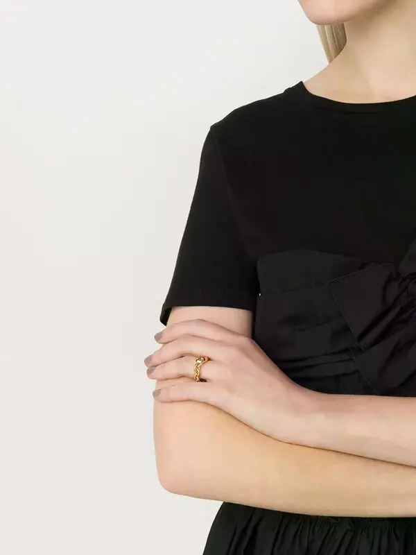 SHAUN LEANE Hook Chain Ring - Gold