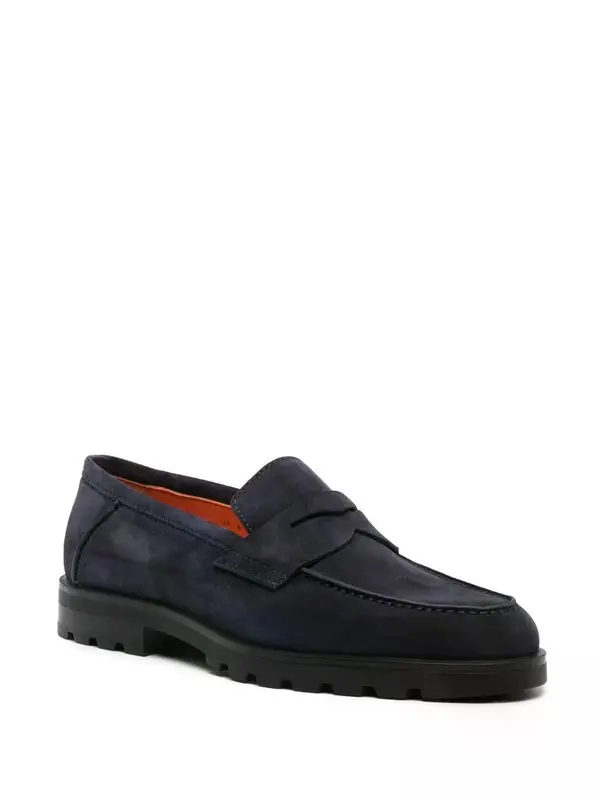 Santoni Almond-toe Penny Loafers