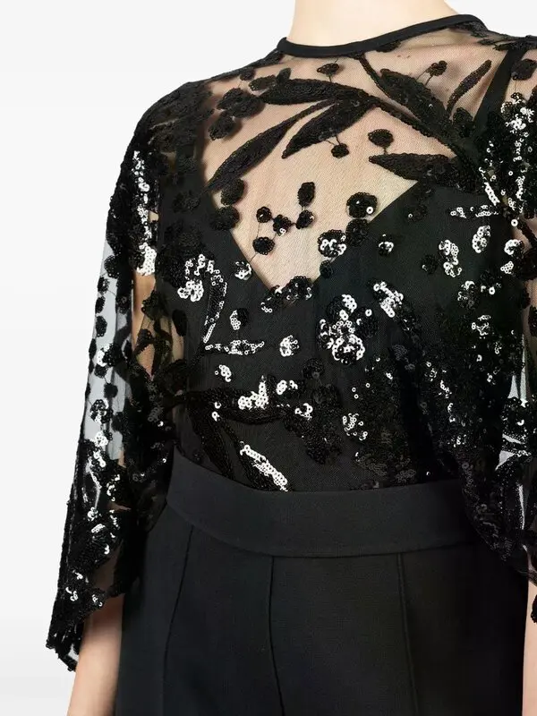 Elie Saab Embroidered Cape Detail Jumpsuit