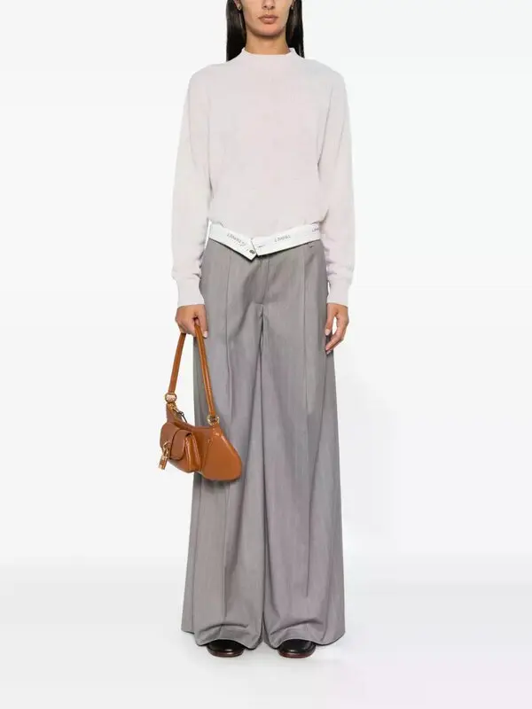 TWINSET Sand Beige Wool Blend Lurex Sweater