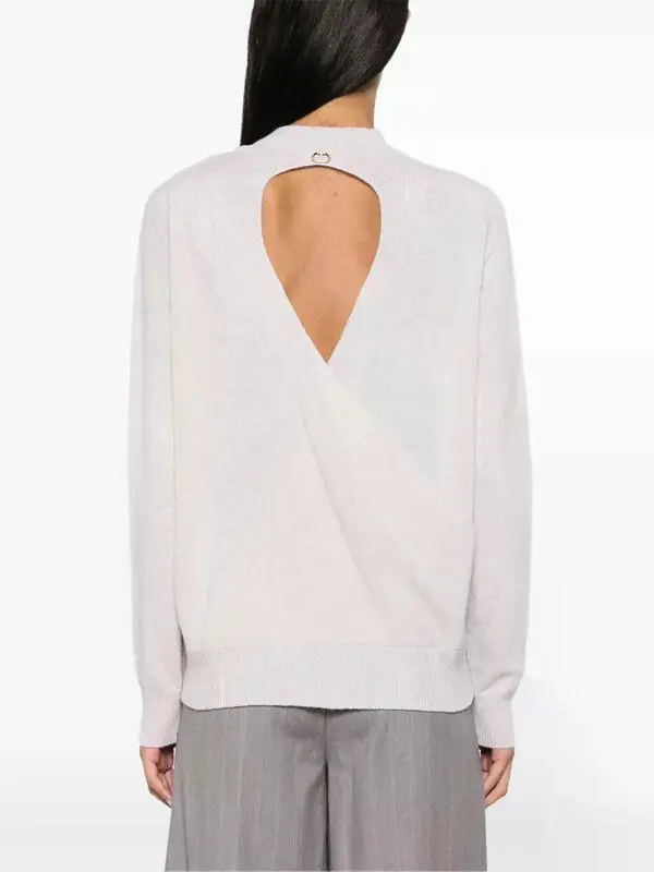 TWINSET Sand Beige Wool Blend Lurex Sweater