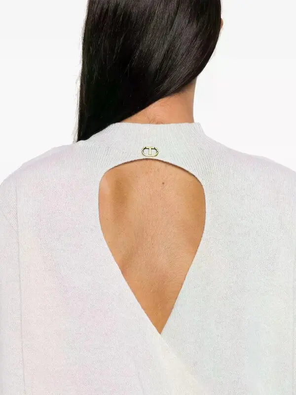 TWINSET Sand Beige Wool Blend Lurex Sweater