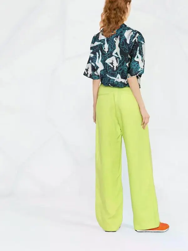 MSGM High-waisted Wide-leg Trousers