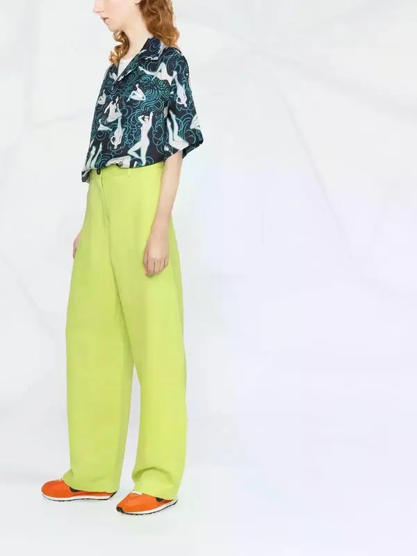 MSGM High-waisted Wide-leg Trousers