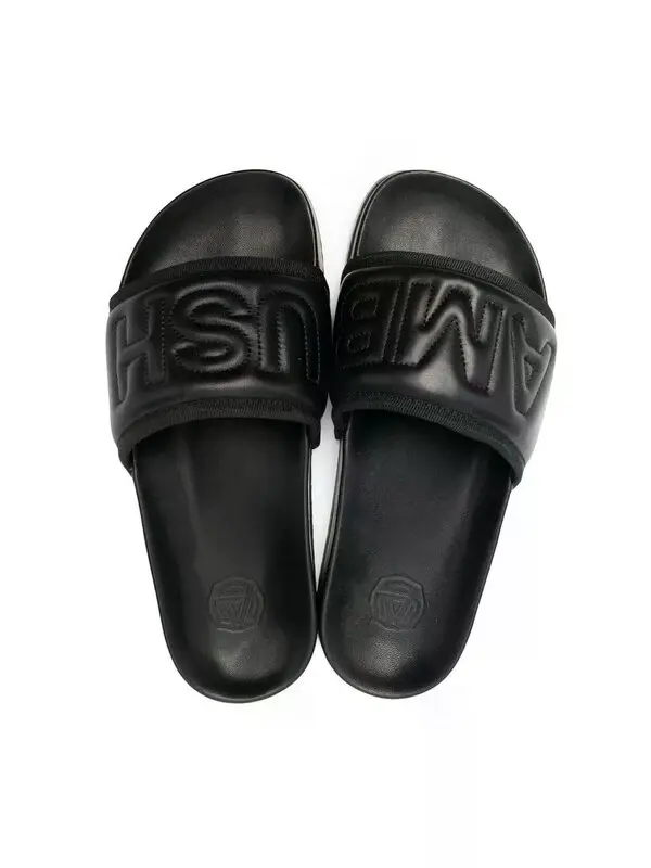 AMBUSH Padded Leather Slides - Black