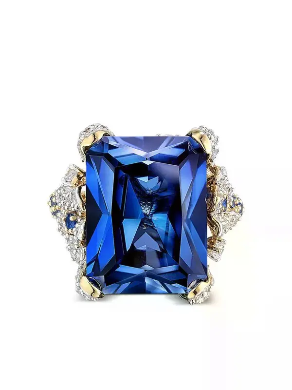 ANABELA CHAN 18kt Gold Vermeil Kashmir Cinderella Sapphire And Diamond Ring - Blue