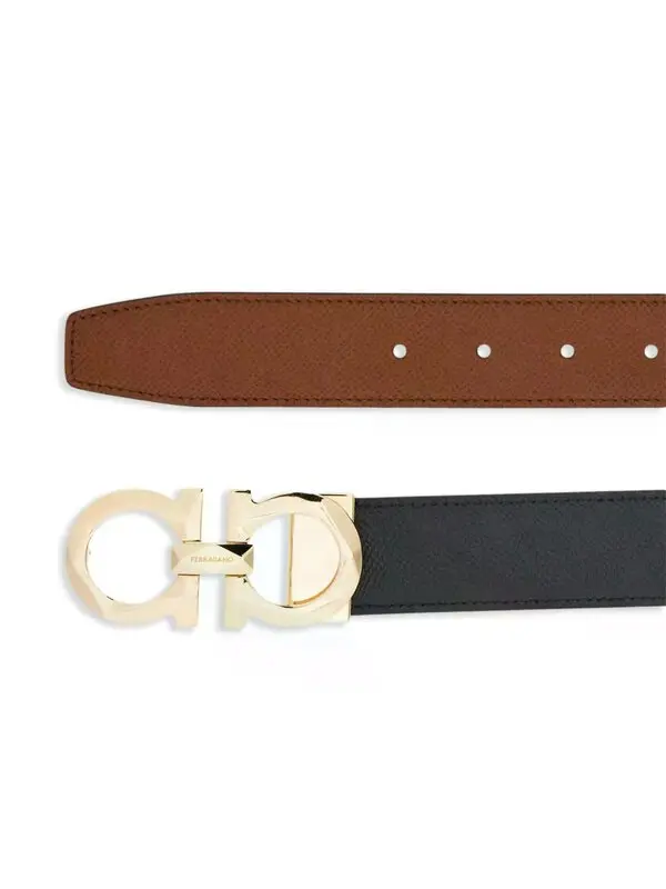 FERRAGAMO Gancini Reversible Leather Belt - Brown