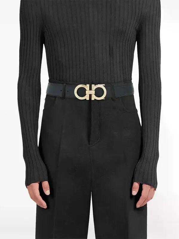 FERRAGAMO Gancini Reversible Leather Belt - Brown