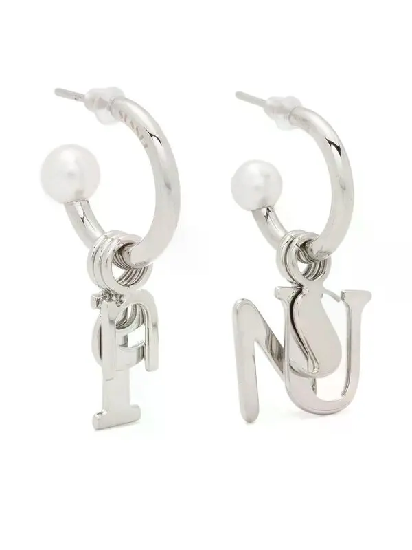 Sunnei Metal Letter Earrings - Silver