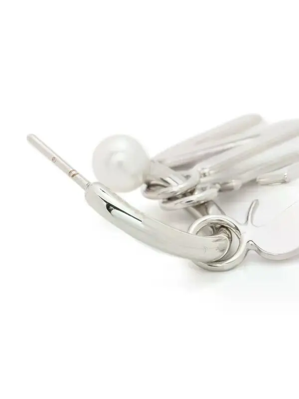 Sunnei Metal Letter Earrings - Silver
