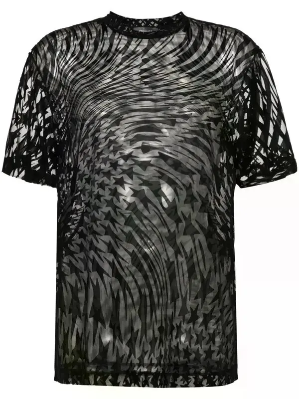 MUGLER Flocked-print T-shirt