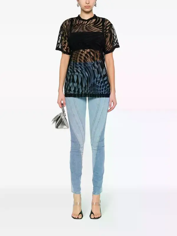 MUGLER Flocked-print T-shirt