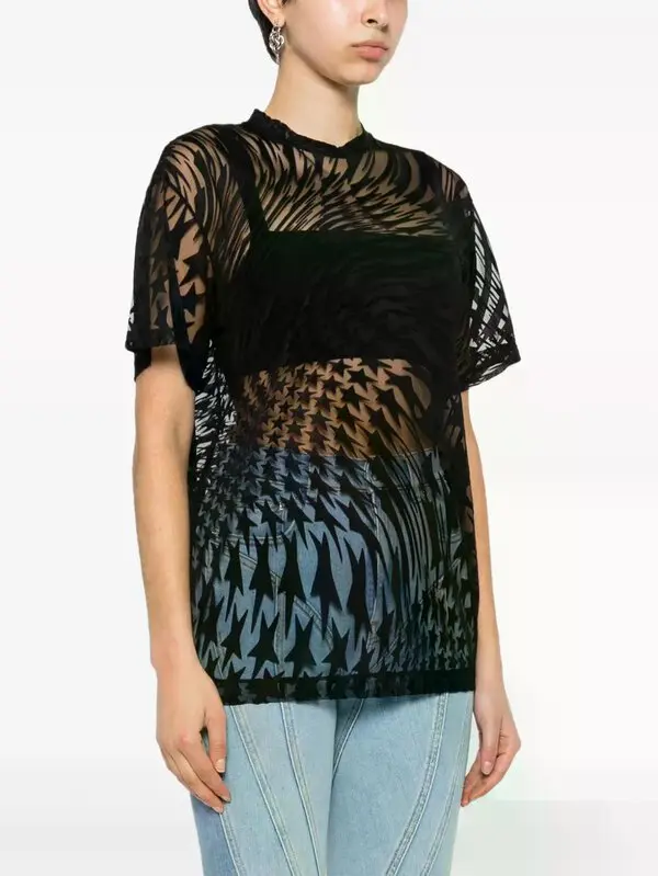 MUGLER Flocked-print T-shirt