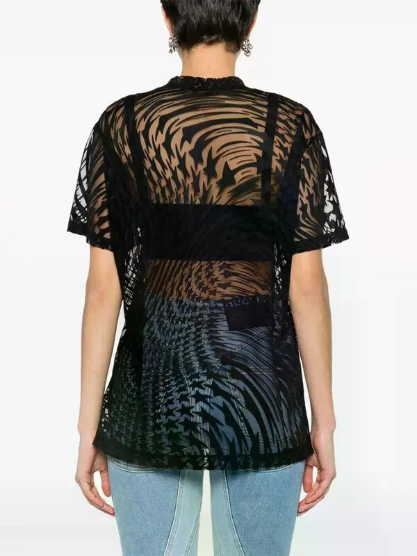 MUGLER Flocked-print T-shirt