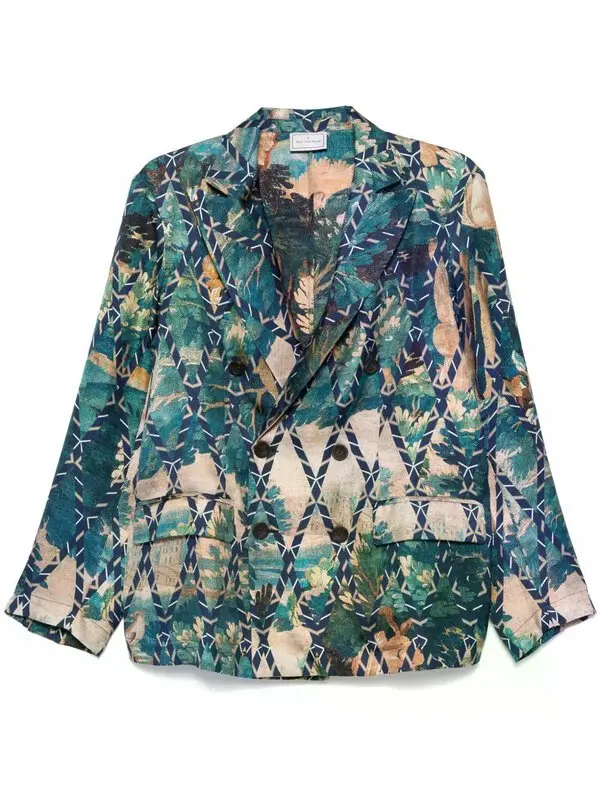 PIERRE-LOUIS MASCIA Printed Double-breasted Jacket